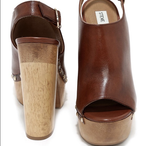Steve Madden | Shoes | Steve Madden Slngshut Leather Platform Clogs ...